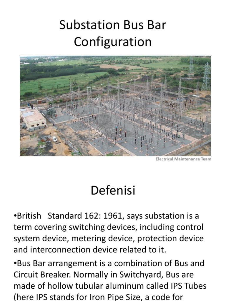 Substation Bus Bar Configuration: Electrical Maintenance Team | PDF ...