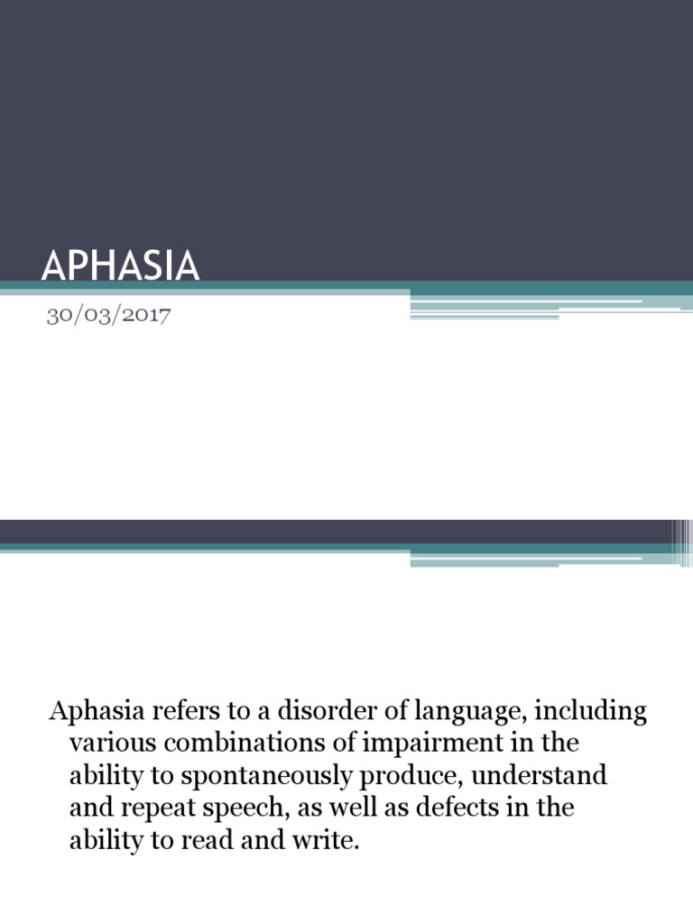 Aphasia | PDF | Aphasia | Speech