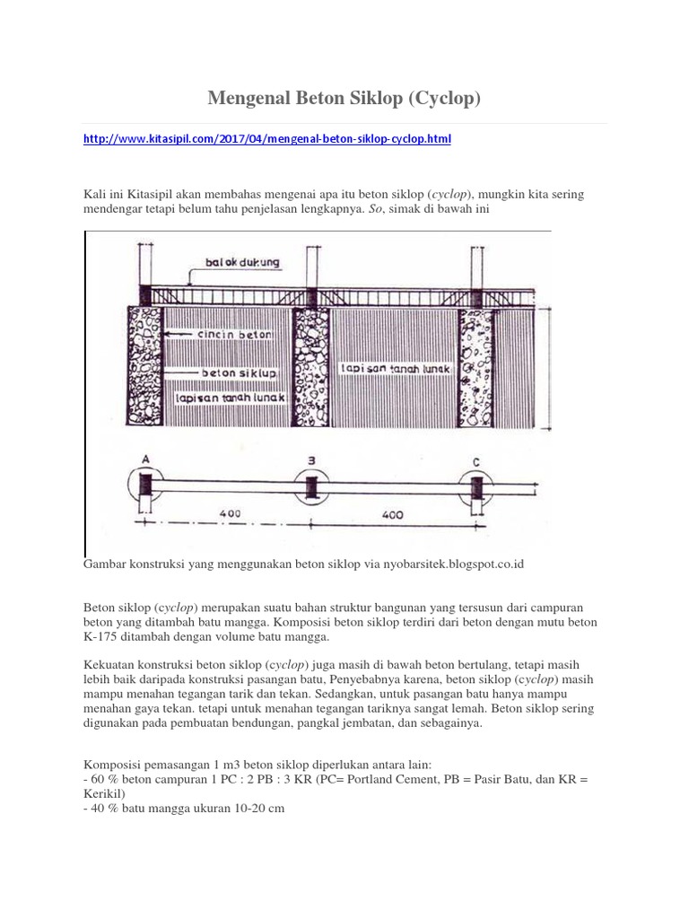 Mengenal Beton Siklop (Cyclop) | PDF