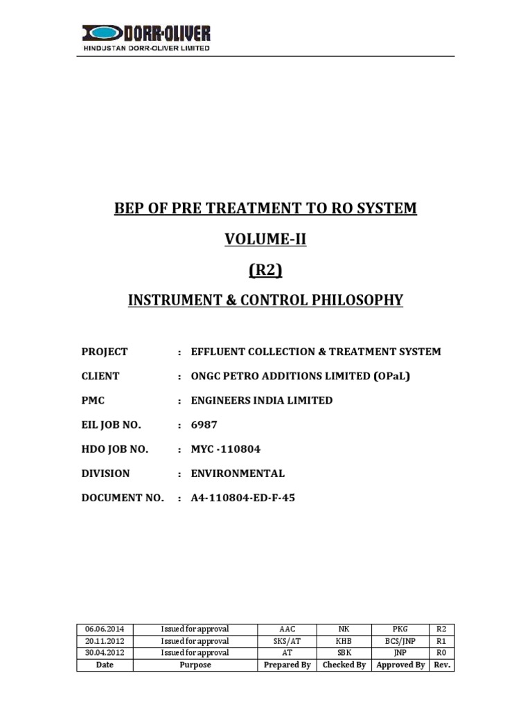 UF System Instrument and Control Philosophy | PDF | Programmable Logic ...