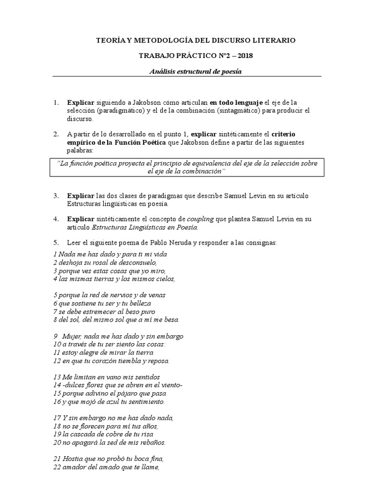 Consigna tp2 2018 | PDF | Poesía | Ciencia cognitiva