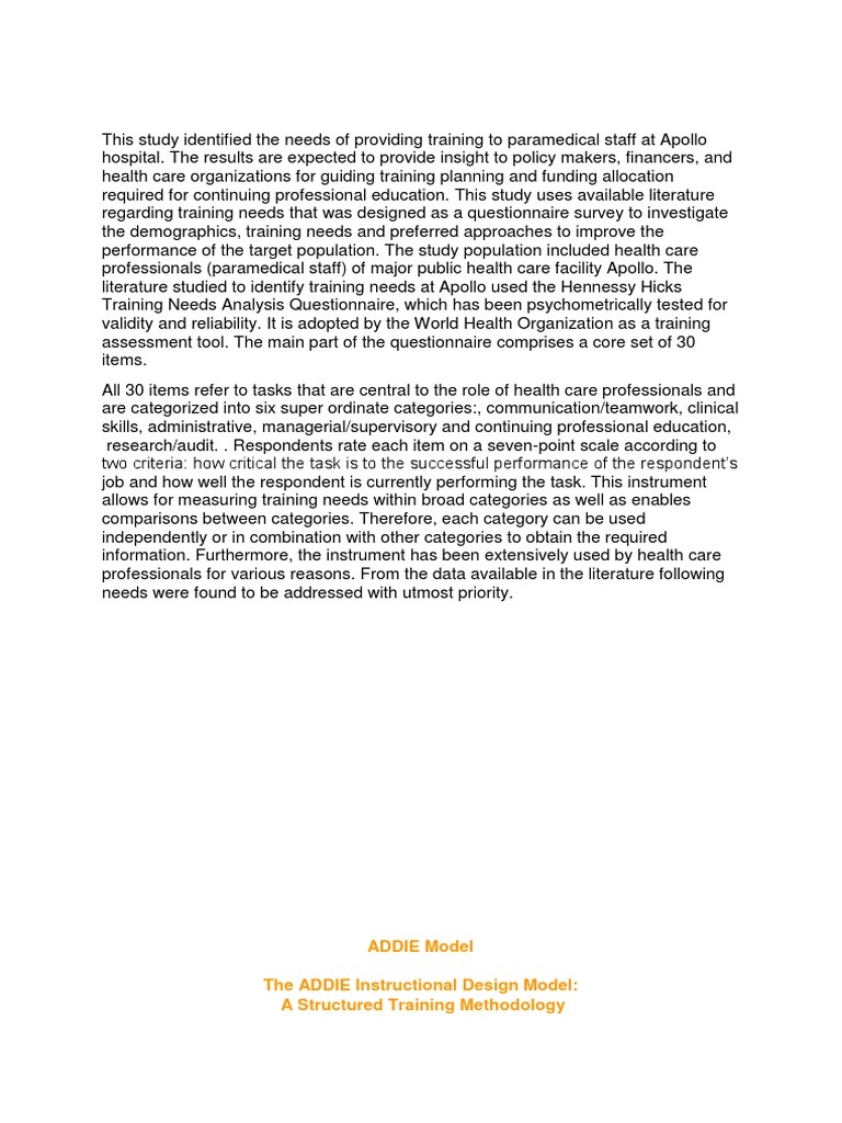 ADDIE Model The ADDIE Instructional Design Model: A Structured Training ...