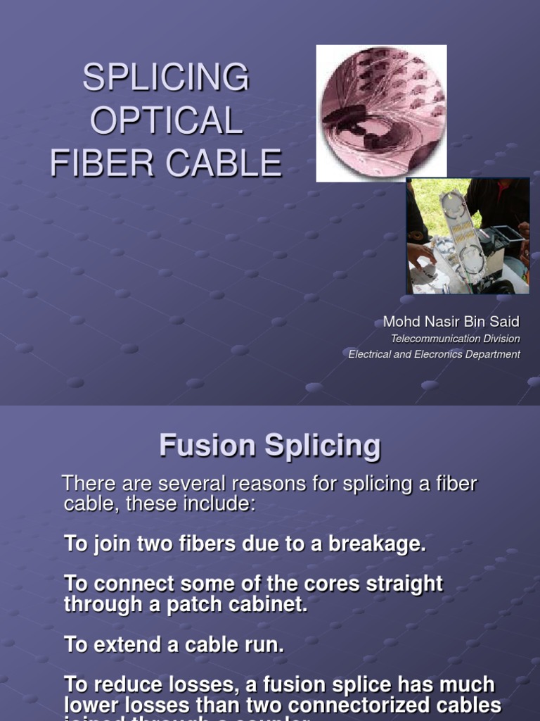 Fiber Optic Cable Splicing Guide | PDF | Optical Fiber | Manufactured Goods