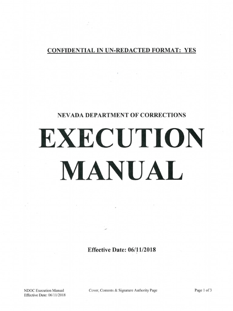 Nevada Execution Manual - June 2018 | PDF