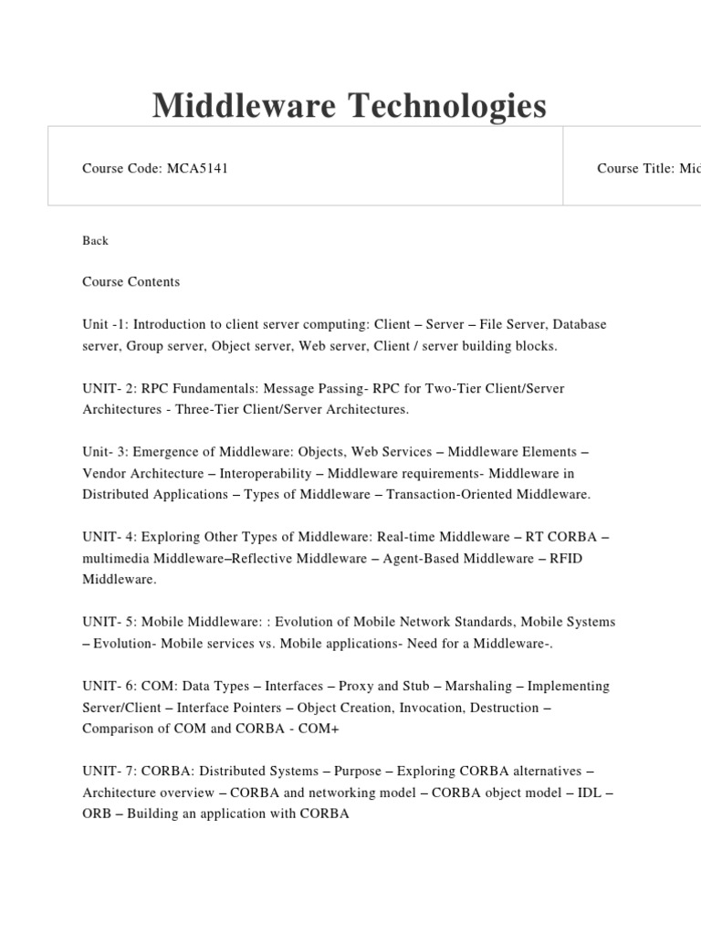 Middleware Technologies | PDF | Enterprise Java Beans | Common Object ...