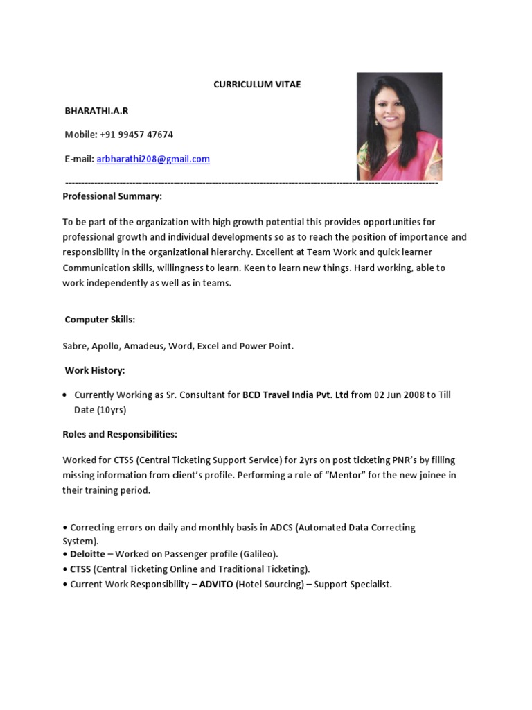 Bharathi Resume | PDF | Computing | Business