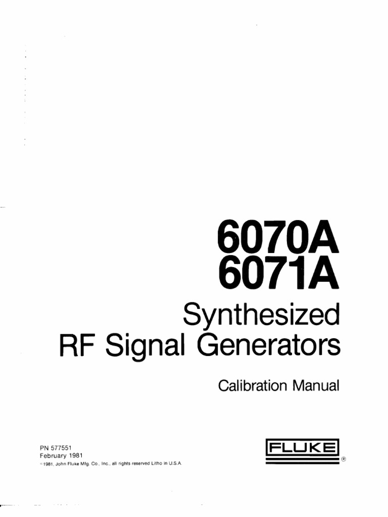 Synthesized RF Signal Generators: Calibration Manual | PDF | Hertz ...