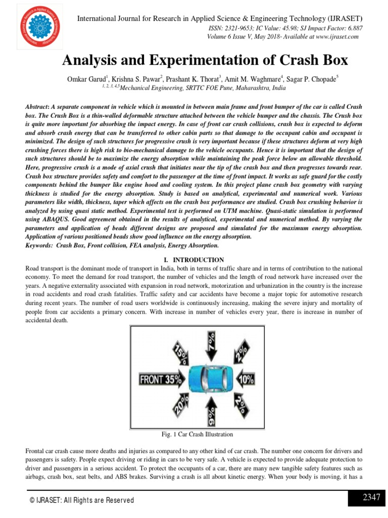 Analysis and Experimentation of Crash Box | PDF | Traffic Collision ...