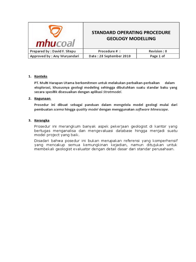 Sop # - Geology Modelling | PDF