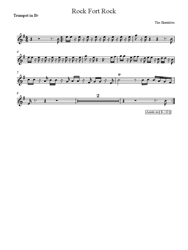 Rock Fort Rock Trumpet in BB | PDF