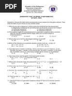 Grade 10 With TOS 1st Quarter Exam | PDF | Trigonometric Functions ...