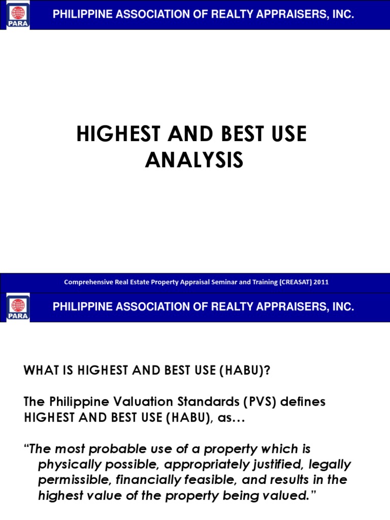 Highest and Best Use Analysis | PDF | Real Estate Appraisal | Urban