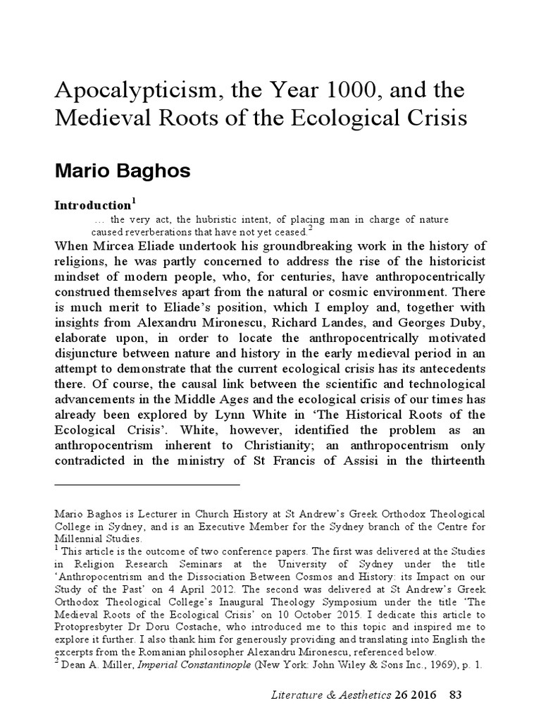 Apocalypticism, The Year 1000, and The Medieval Roots of The Ecological ...