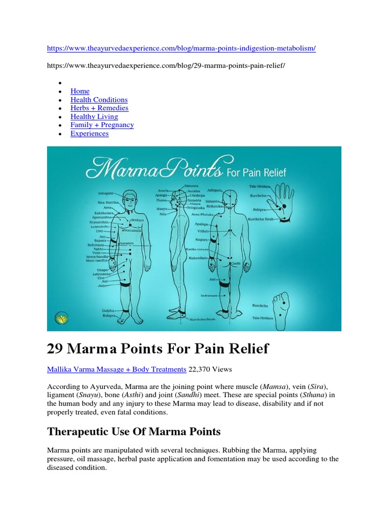 Marma Point Very Important | PDF | Ayurveda | Massage