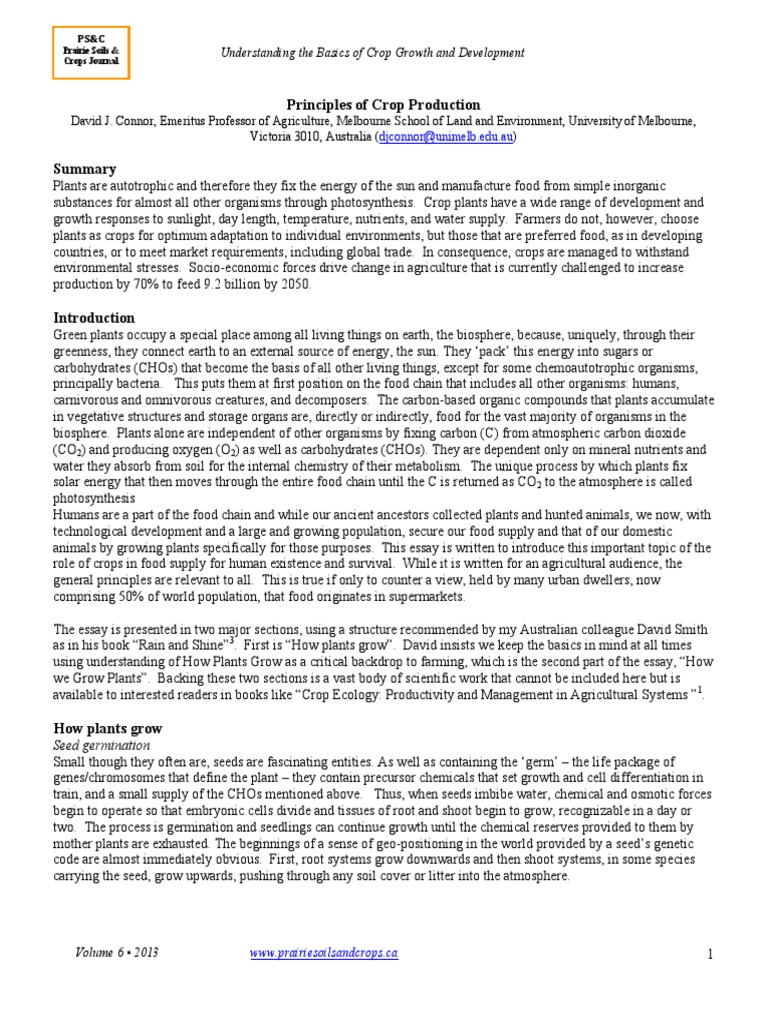 Principles of Crop Production | PDF | Crop Rotation | Plants