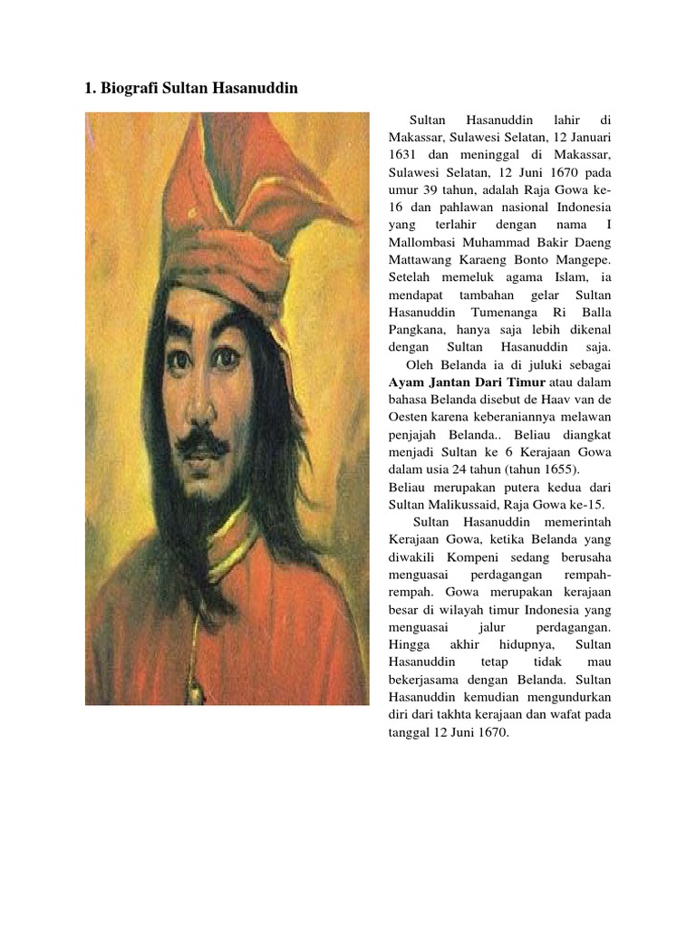 Biografi Sultan Hasanuddin