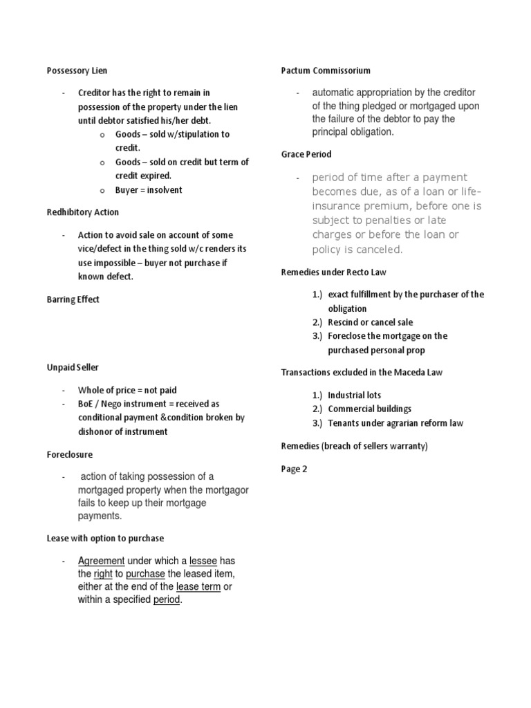Automatic Appropriation by The Creditor of The Thing Pledged or ...