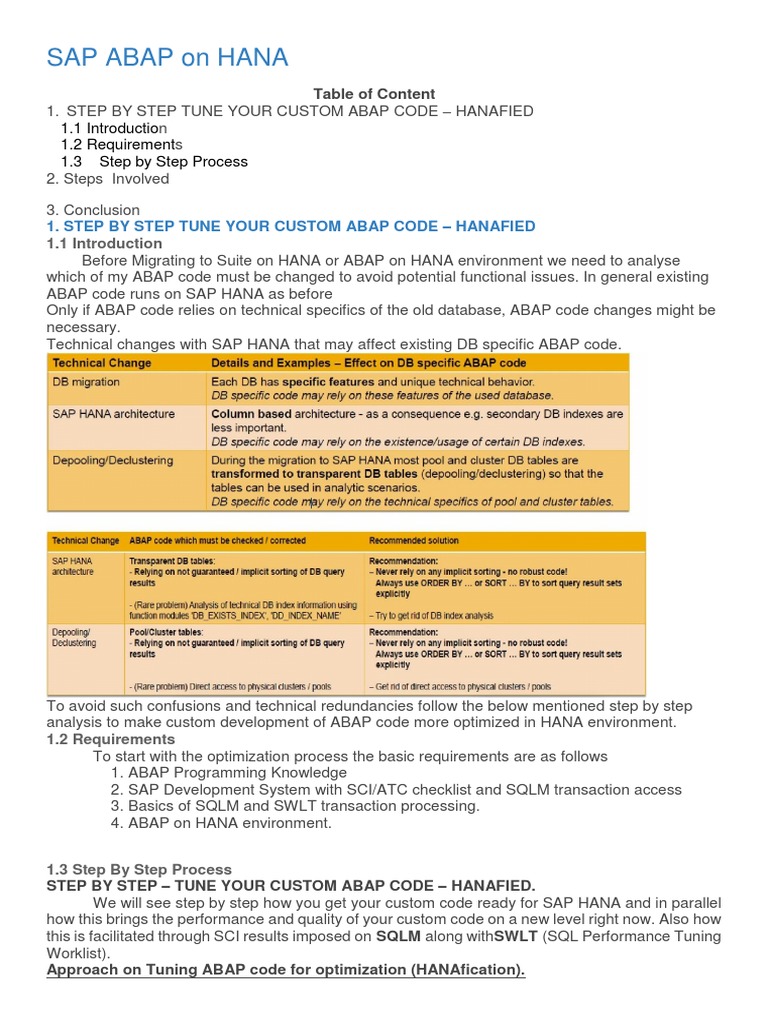 Tune Your Custom Abap Code Hanafied Pdf Computer Programming Areas Of Computer Science 