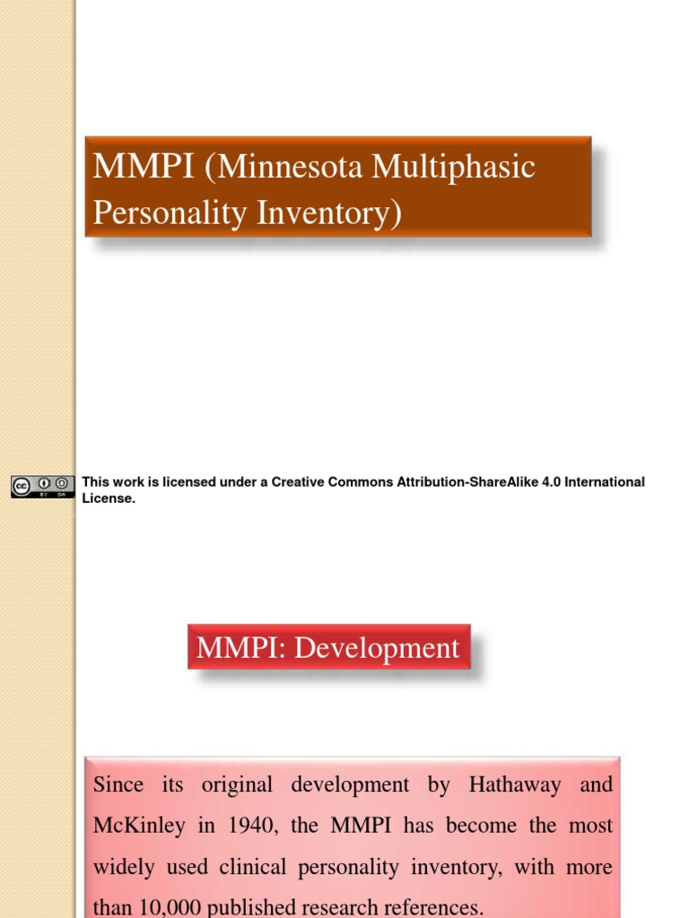 Mmpi : Minnesota Multiphasic Personality Inventory | PDF | Behavioural Sciences | Neuroscience