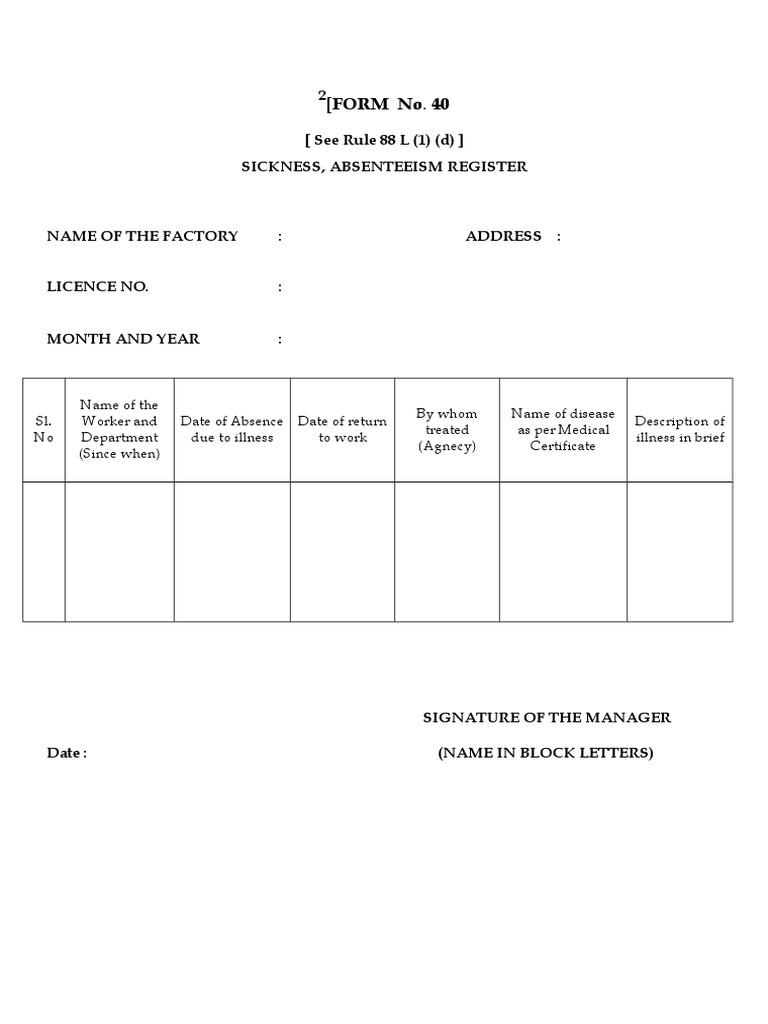 FORM No 40 | PDF