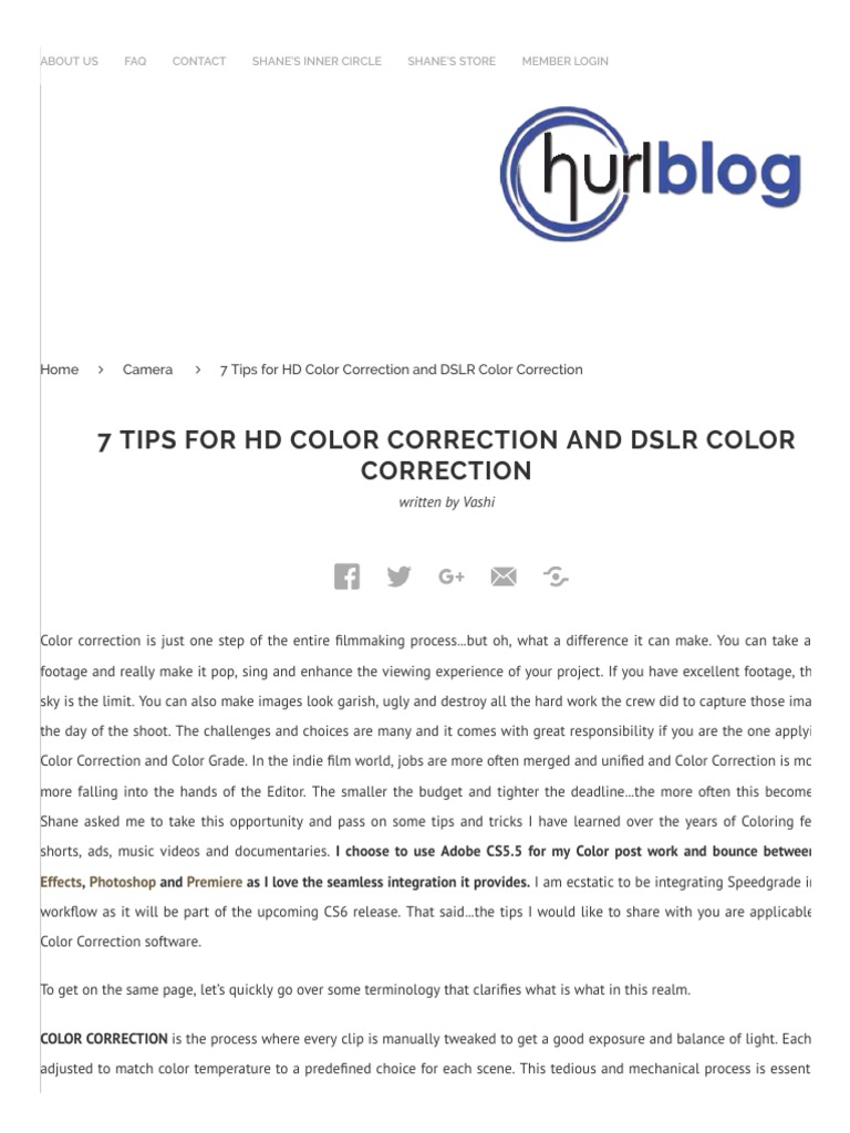 7 Cinematography Tips For HD & DSLR Color Correction - Hurlbut Visuals ...