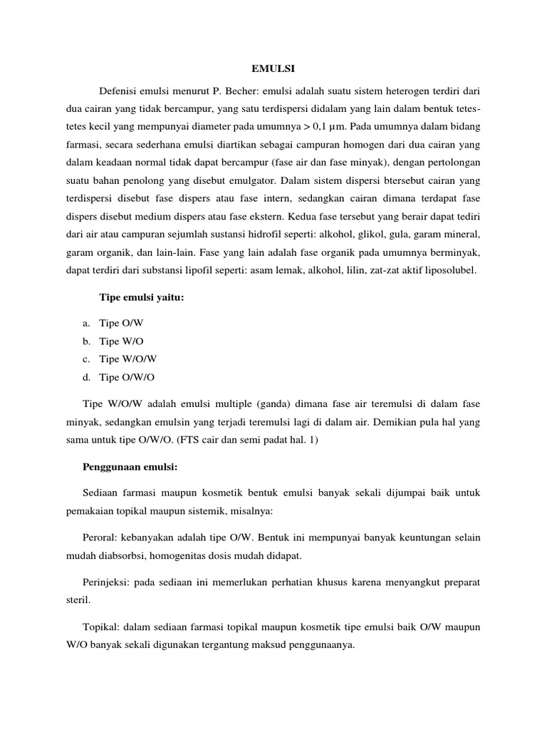 Emulsi Fts Semi Solid | PDF