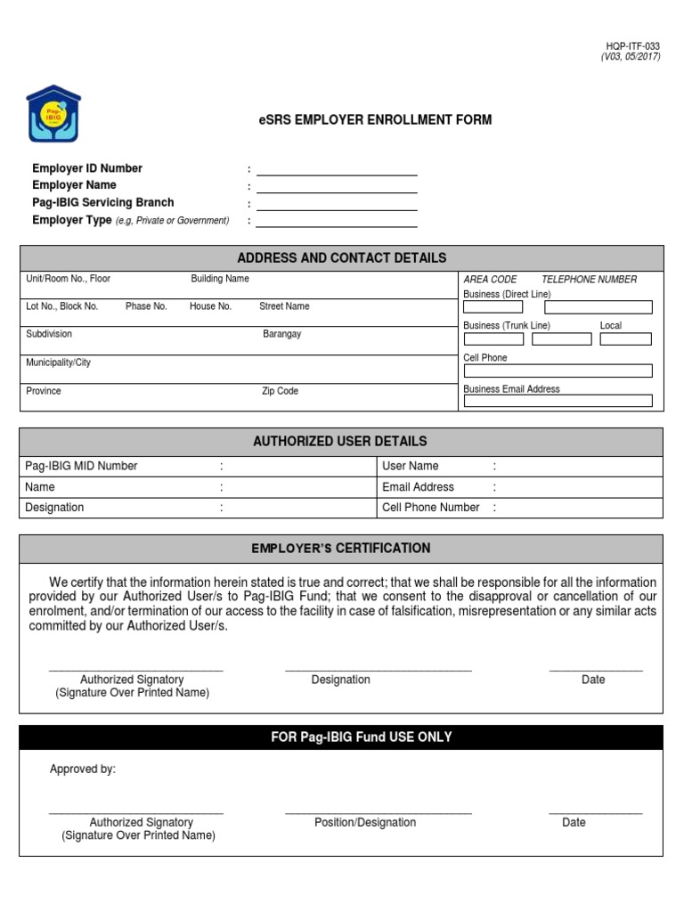 eSRS Employer Enrollment Form 2025 | PDF | Cyberspace | Computing