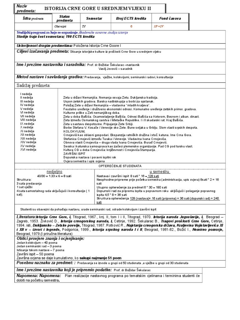 Istorija Crne Gore U Srednjem Vijeku II | PDF