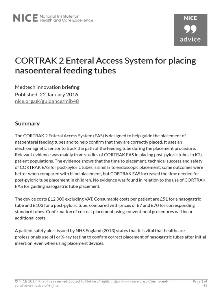Cortrak 2 Enteral Access System For Placing Nasoenteral Feeding Tubes ...
