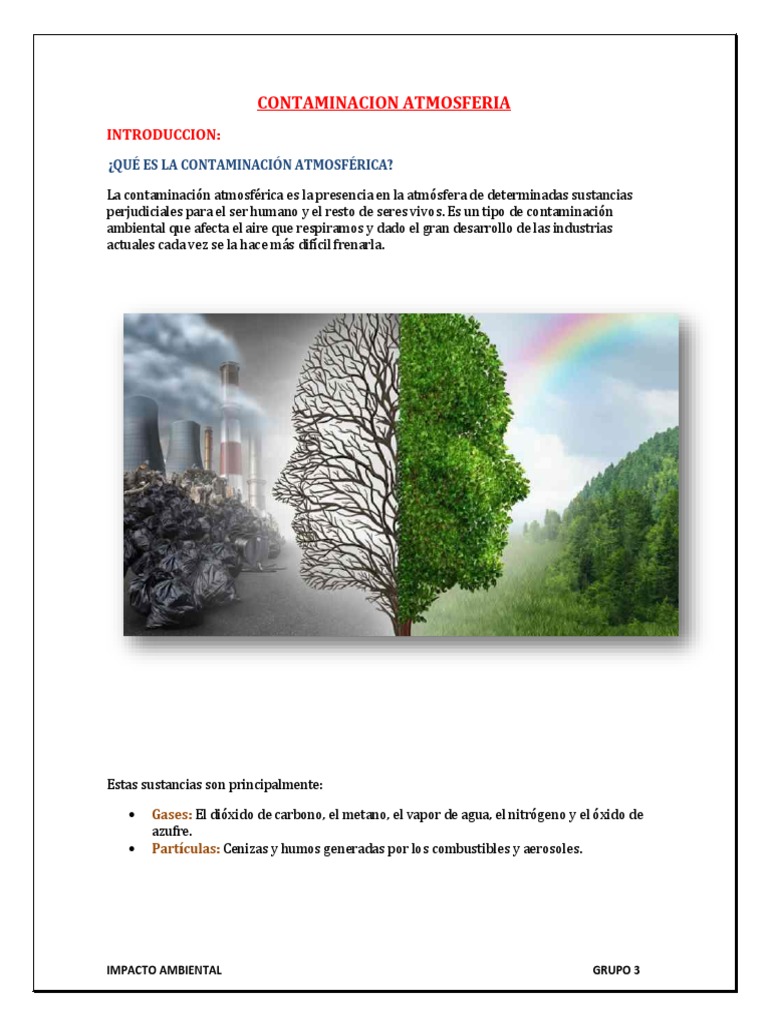 Contaminacion Atmosferia | PDF | Contaminación | La contaminación del aire