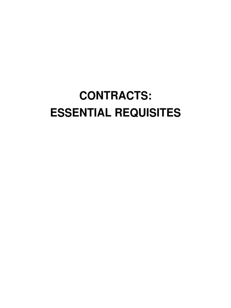 Contracts: Essential Requisites | PDF | Laches (Equity) | Foreclosure
