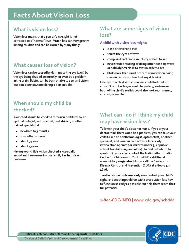 Facts About Vision Loss: What Is Vision Loss? What Are Some Signs of ...