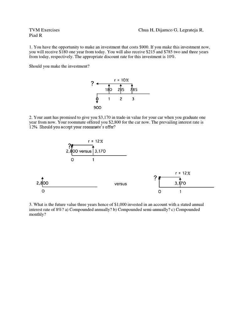 TVM Exercises | PDF | Interest | Financial Services