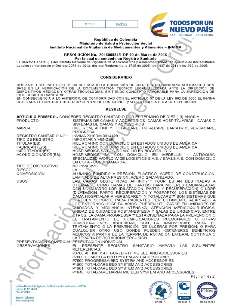 registro invima | Medicina | Especialidades Medicas