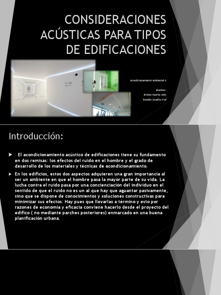 Consideraciones Acústicas para Tipos de Edificaciones - Expo | PDF | Arte