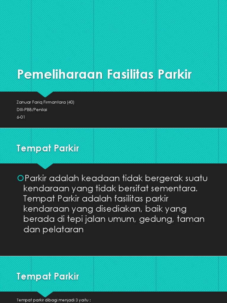 Pemeliharaan Fasilitas Parkir | PDF