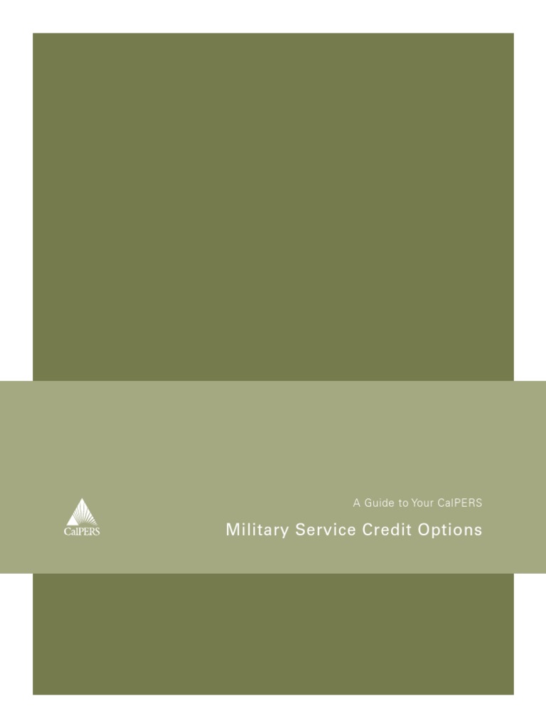 Military Service Credit Options | PDF | Military Discharge | Cal Pers