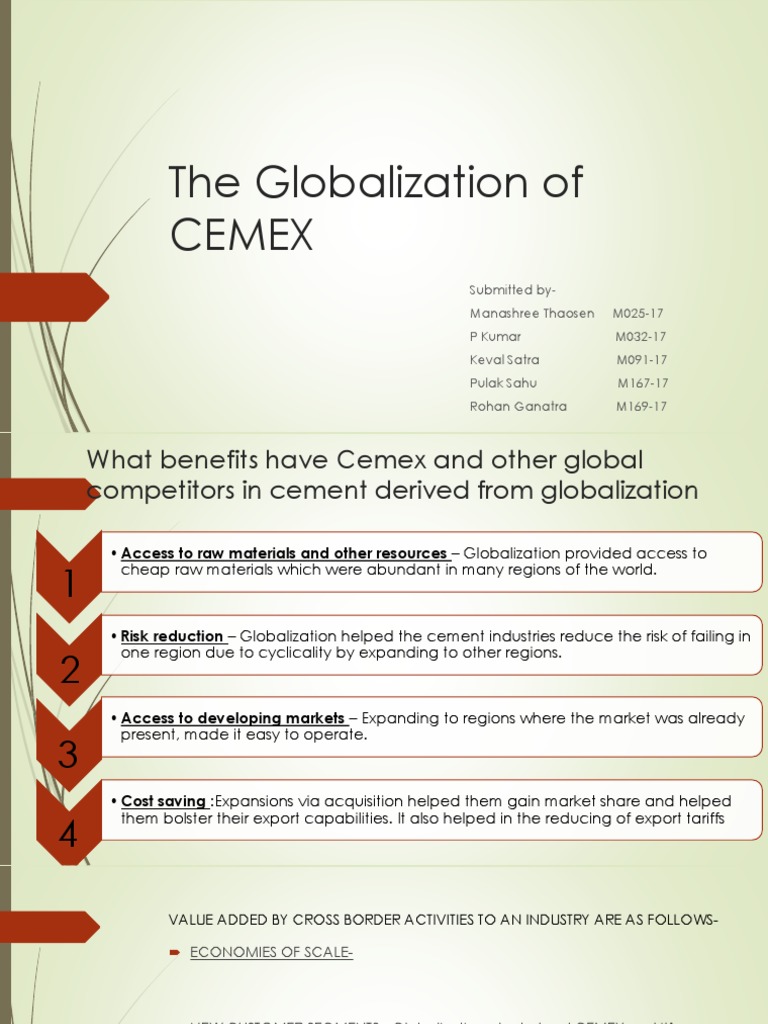 The Globalization of CEMEX - Group 7 | PDF
