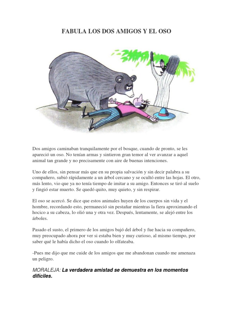 Fabula Los Dos Amigos y El Oso