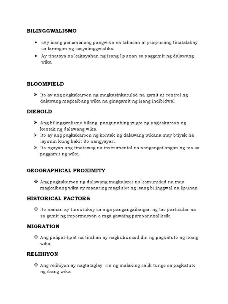 BILINGGWALISMO | PDF