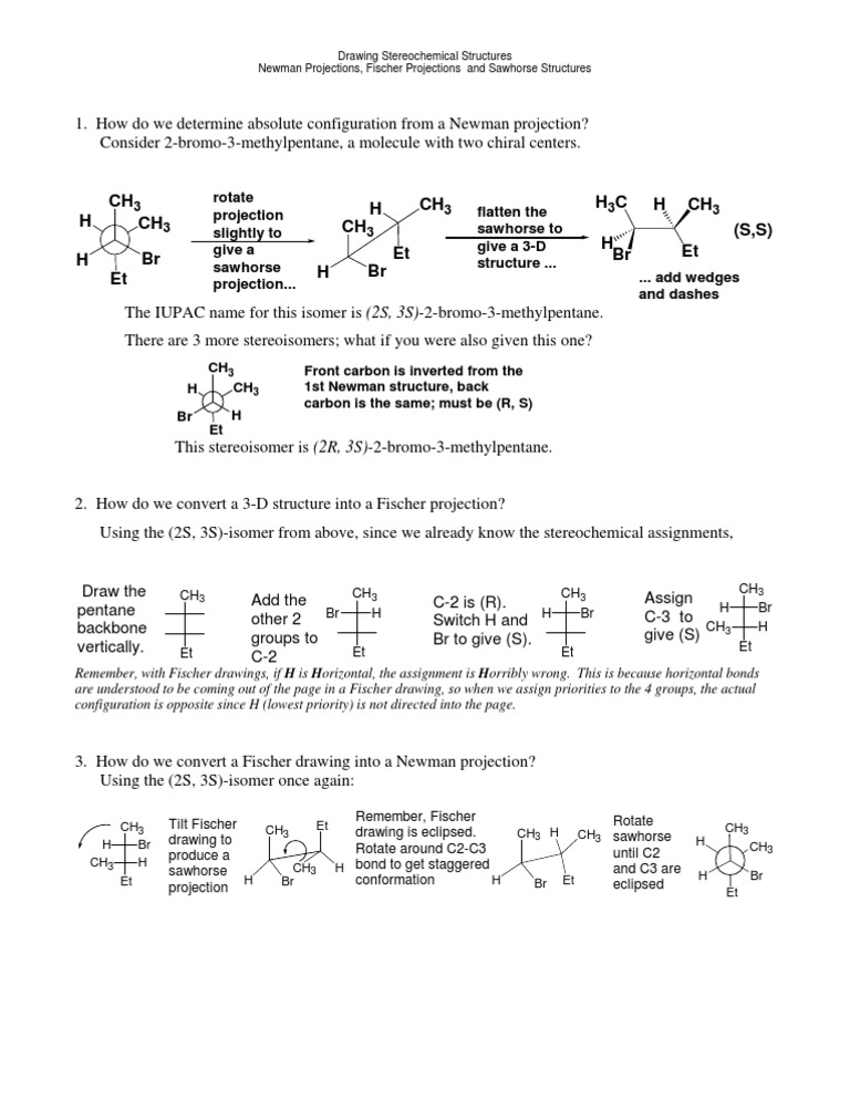 Drawing Stereo Chemical Structures | PDF | Stereochemistry | Physical ...