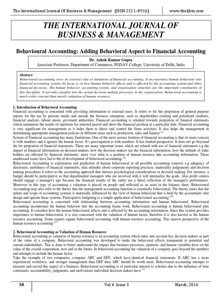 Jurnal 2016 | PDF | Accounting | Behavior