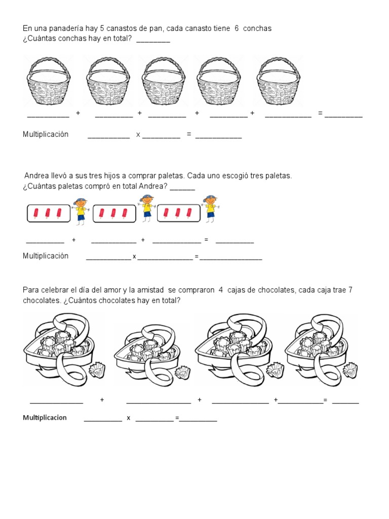 Problema cuento de multiplicacion - Educational Images | Picstank