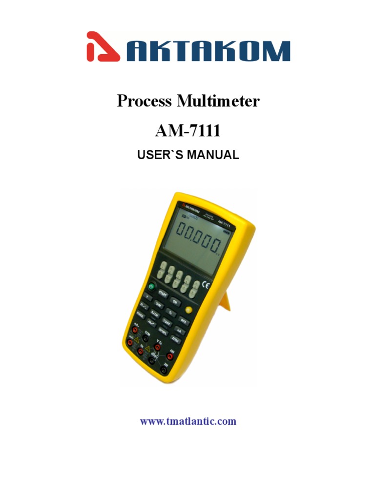 Process Multimeter AM-7111: User'S Manual | PDF | Battery Charger ...