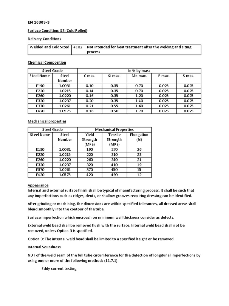 EN 10305 EN 10296 | Engineering Tolerance | Welding