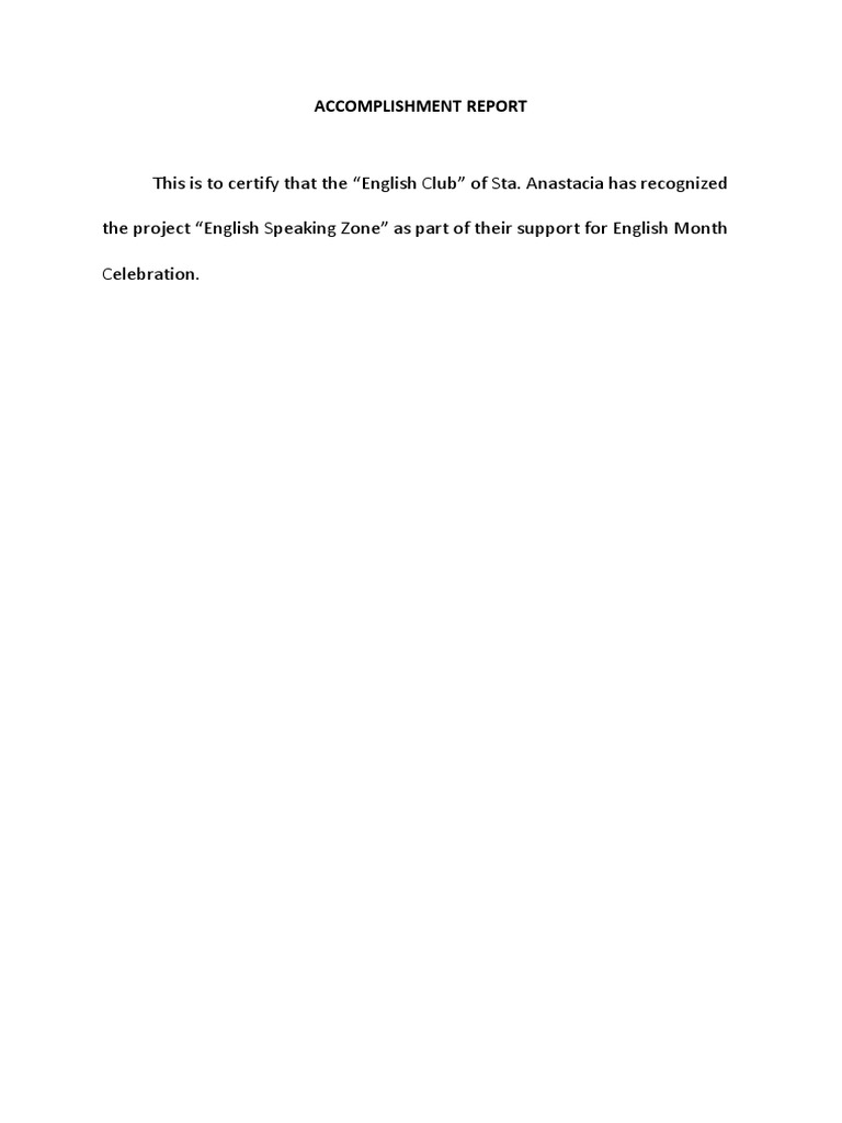 Accomplishment Report | PDF