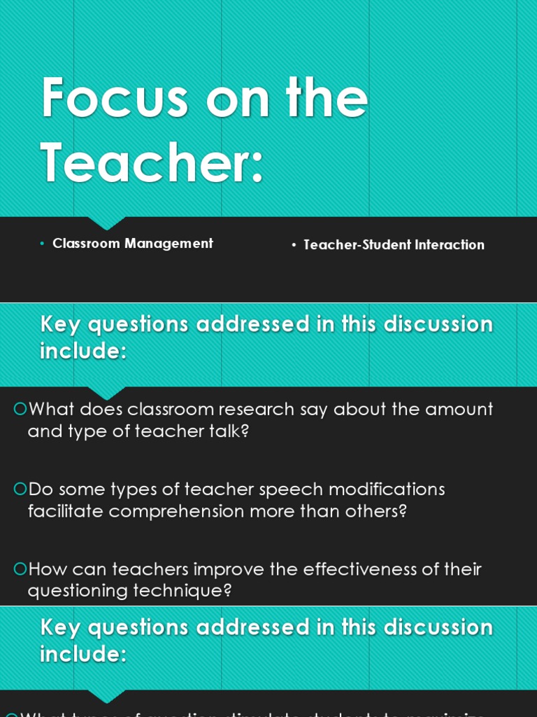 Focus On The Teacher:: Classroom Management | PDF | Second Language ...