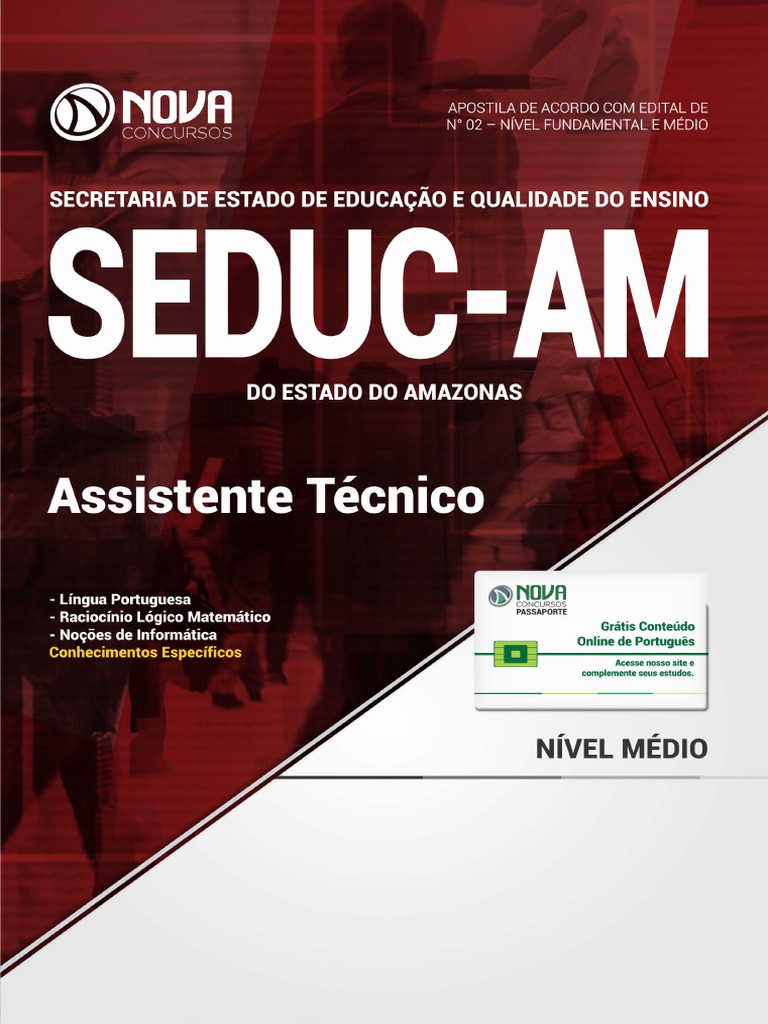 APOSTILA - Seduc-Am - Assistente - T - Cnico - Nova Concursos | PDF | Fonema | Vogal