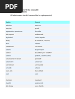 Adjetivos para Describir Sentimientos y Estados de Ánimo | PDF