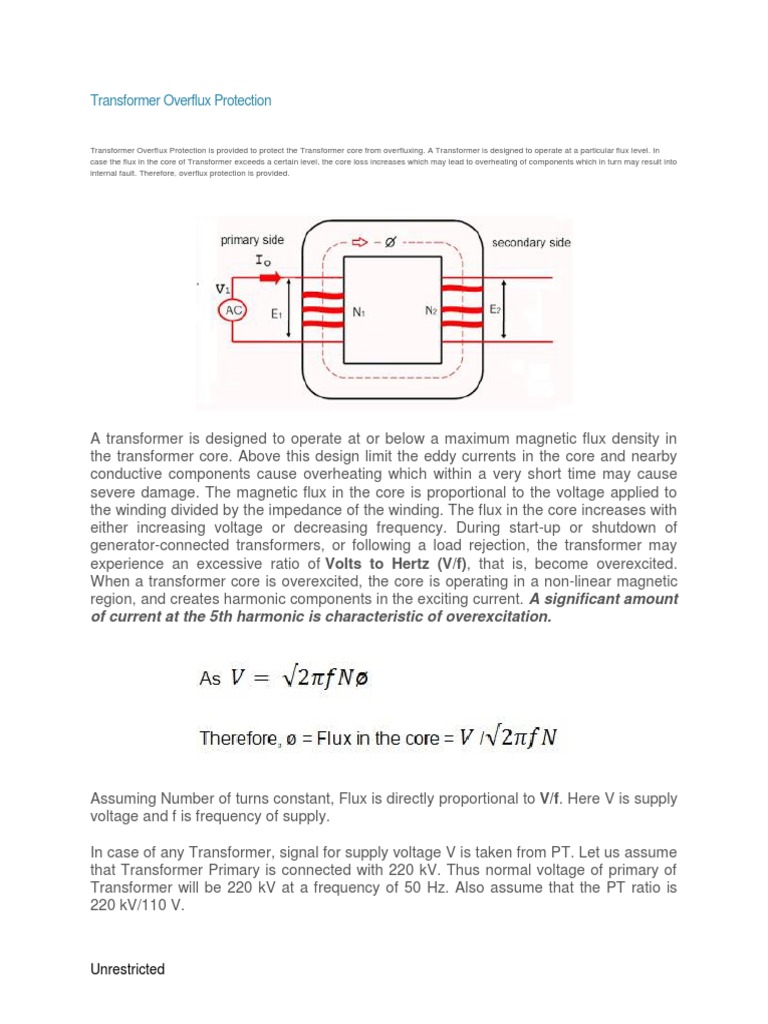 Transformer Overflux Protection | PDF | Transformer | Manufactured Goods